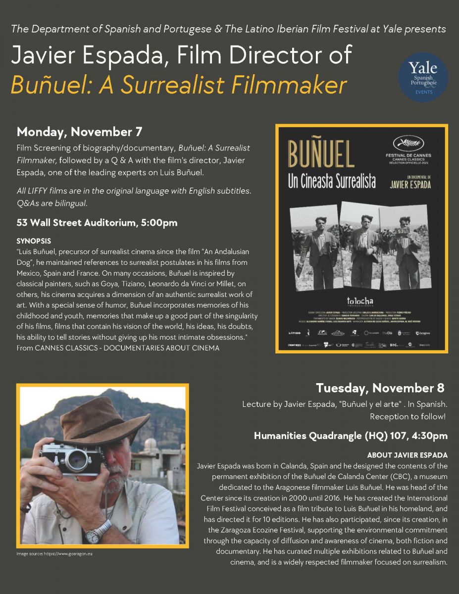 Film Screening w/ Q&A of Javier Espada’s documentary, “Buñuel: A Surrealist Filmmaker” with ...